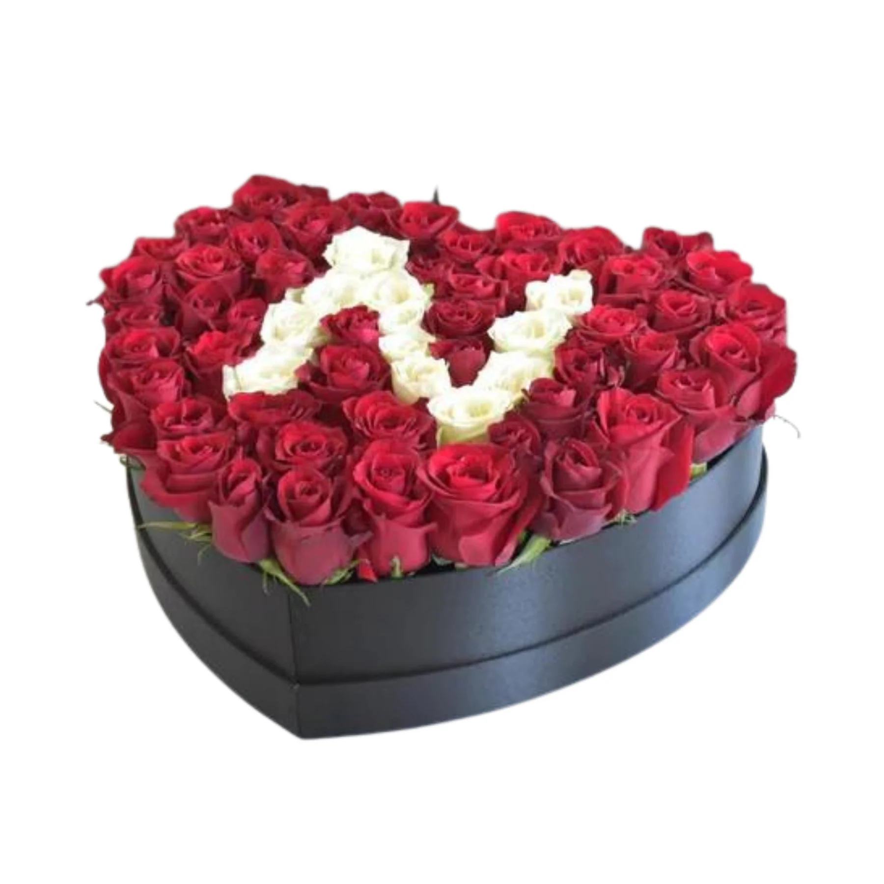 LETTER HEART FLOWER BOXby Marina Luxury Roses