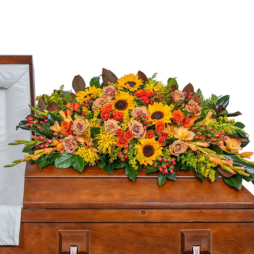 Sunset Serenade Casket Spray by Flower A Day