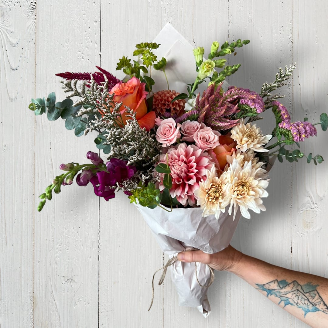 Poppy Fall Wrapped Bouquet by Florosophy Farms