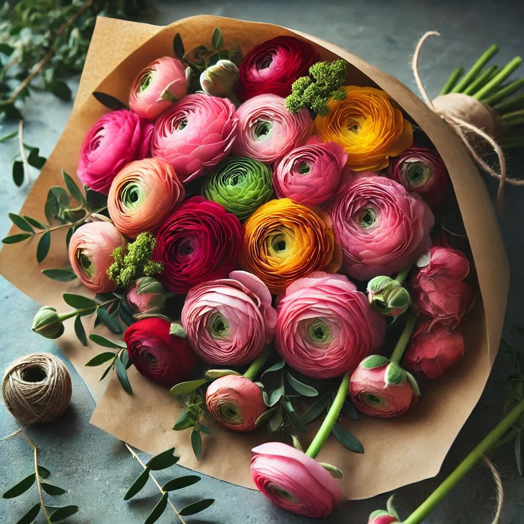 Ranunculus Radiance -All Ranunculus Bouquet by Colibri Farm Collection