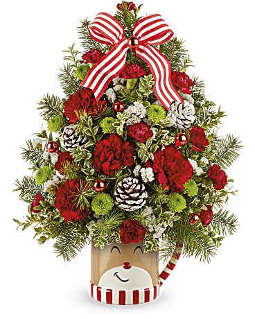 Send A Hug Merry Reindeer Tree by The Enchanted Florist