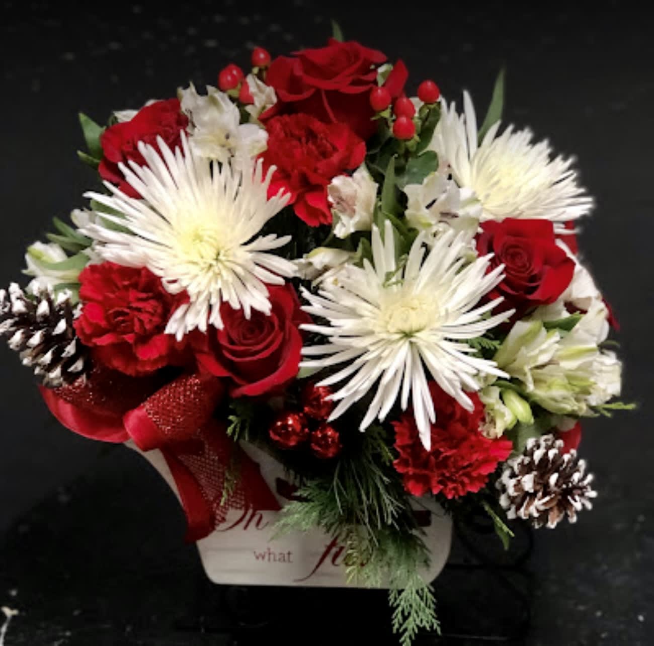 Christmas Sleigh Bouquet by Infinity Floral Designs