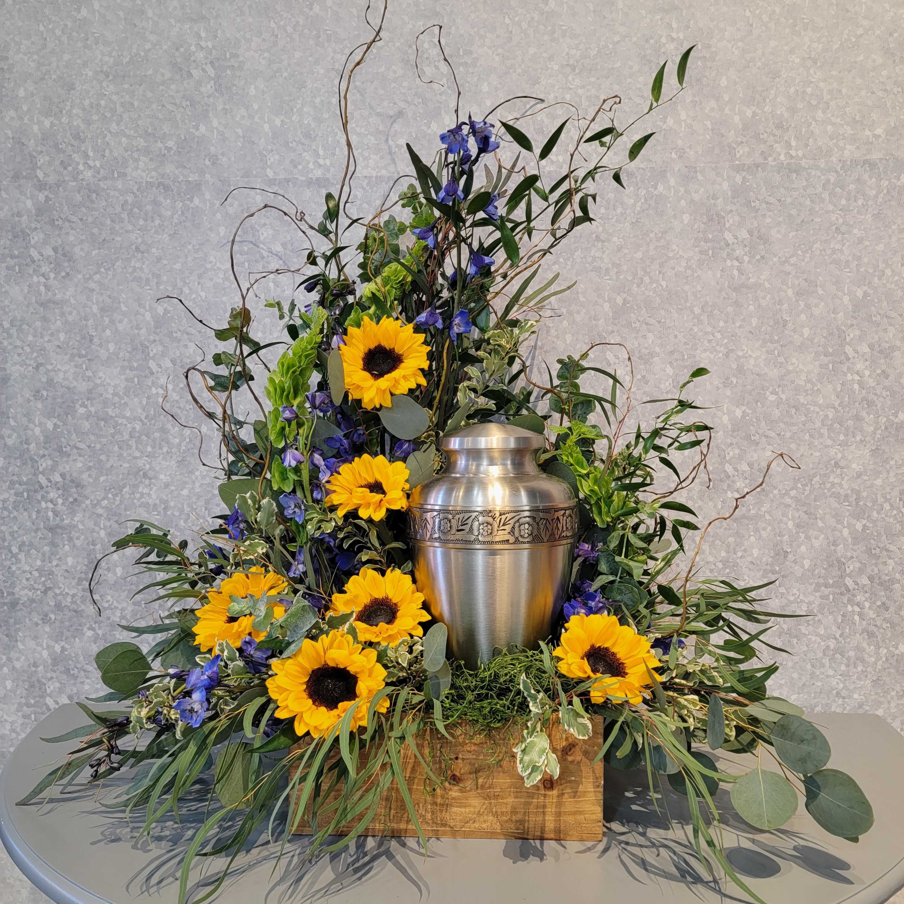 Rustic Sunflower Urn Spray in Albuquerque, NM | Flowers by Zach-Low
