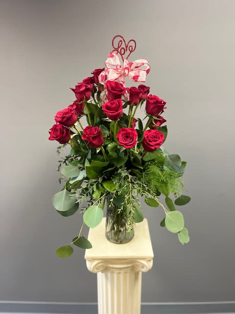 2 Dozen Long Stem Red Roses by Wallingford Flower