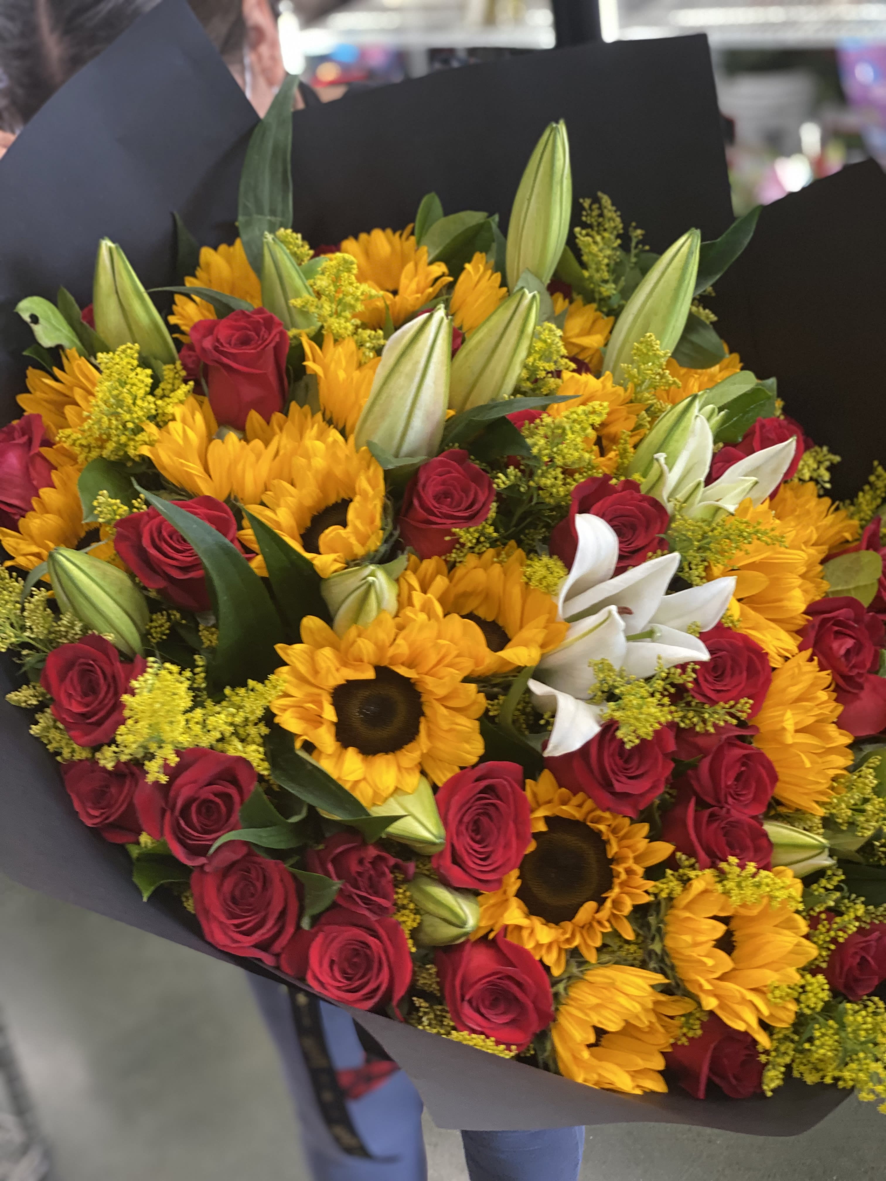 Lily, Rose, Sunflower Bouquet in Modesto, CA | Lupita's Floral Shop