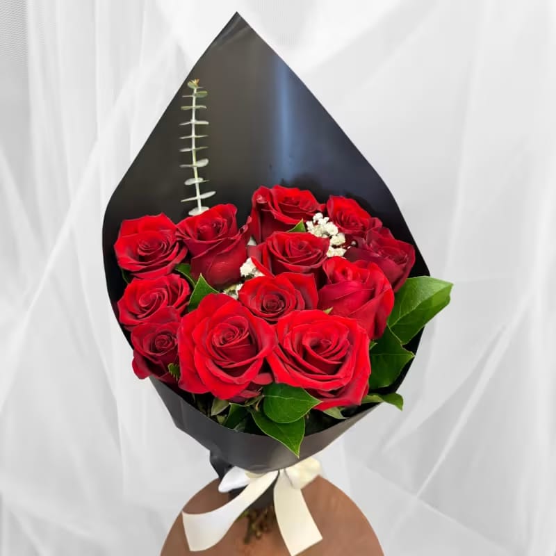 Dozen Red Rose Bouquet in Long Beach, CA | Bixby Petals