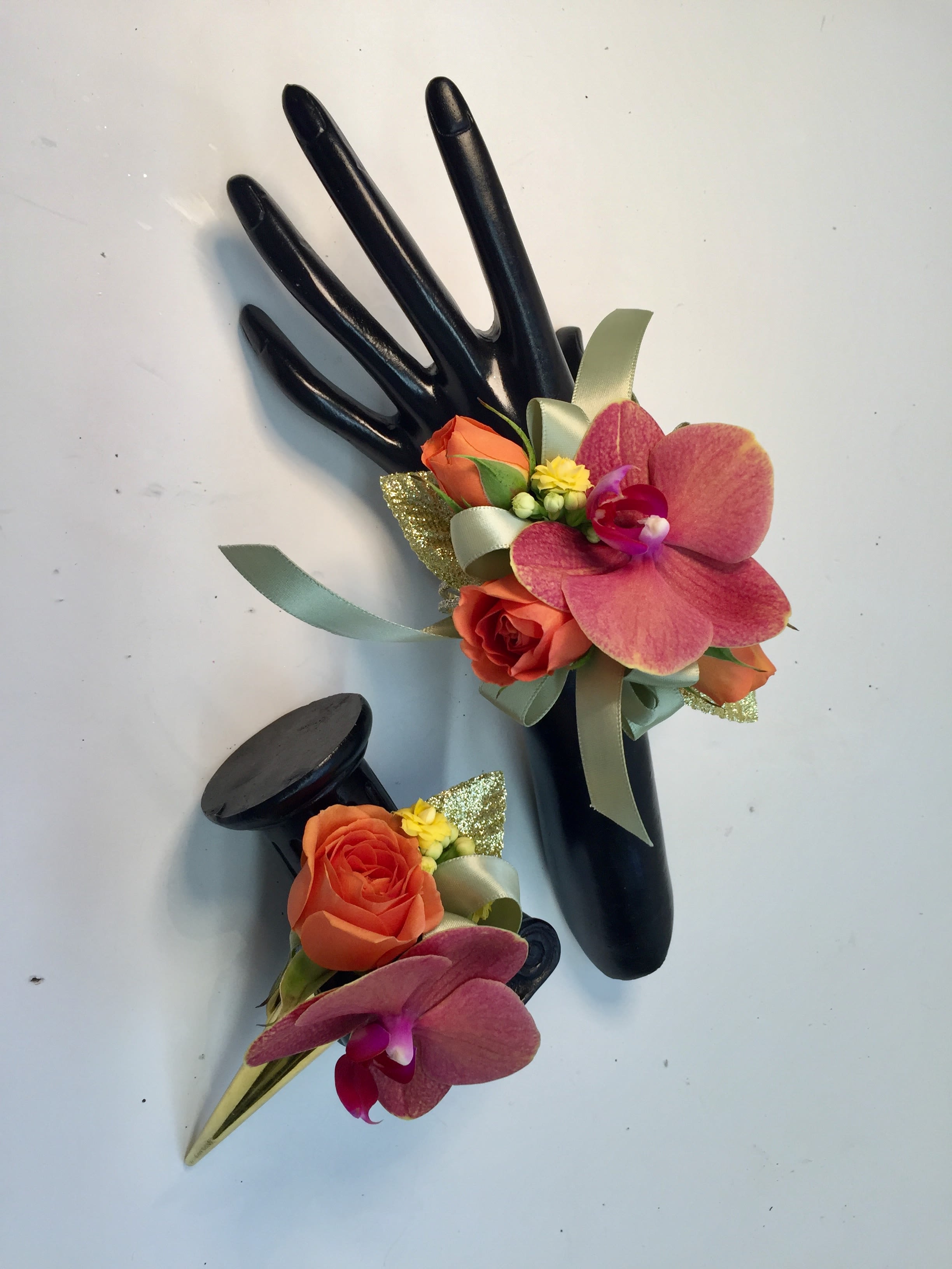 Prom wrist corsage & bout in Pratt, KS | The Flower Shoppe