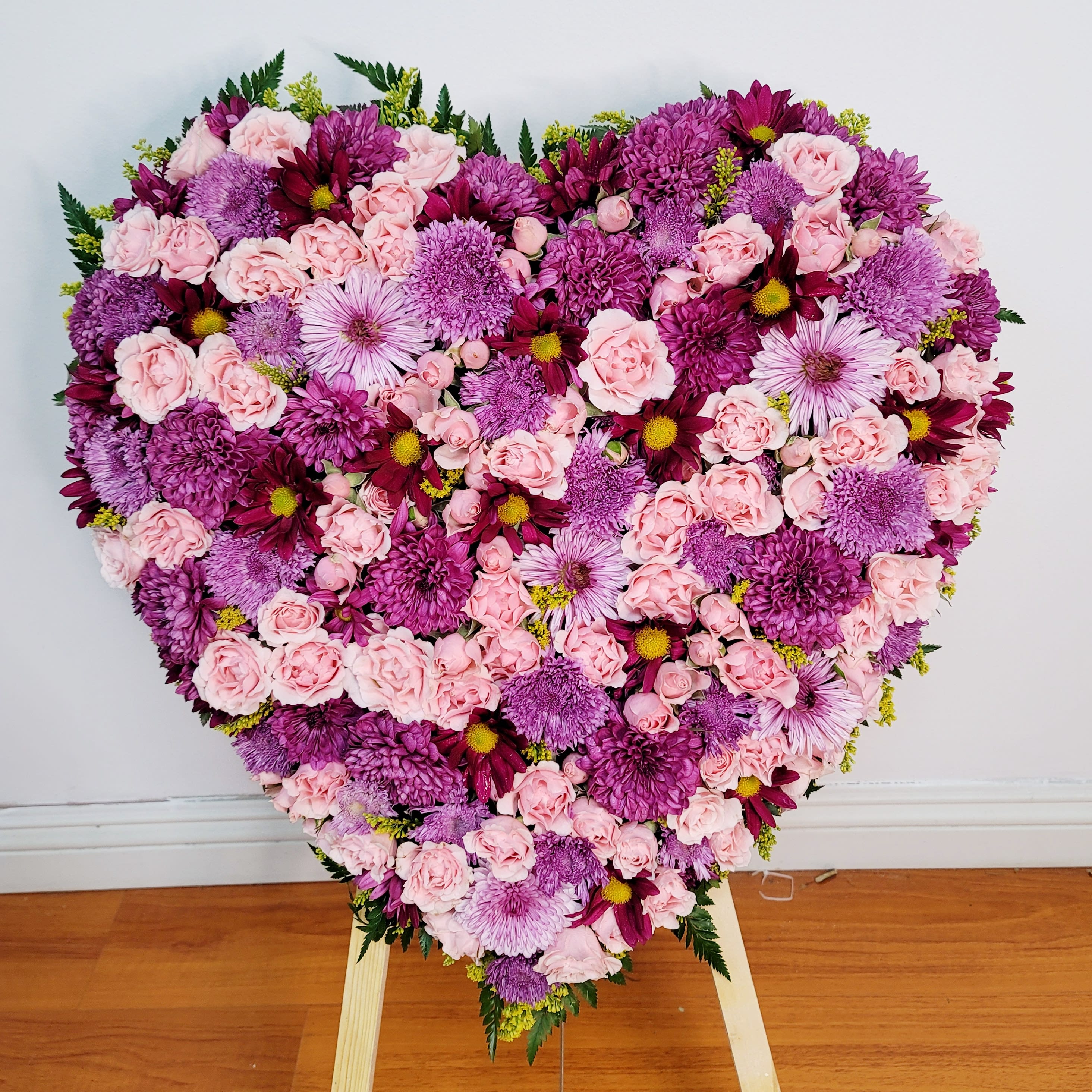 Memorial Graveside Pink Heart in Downey, CA | Chita's Floral Designs