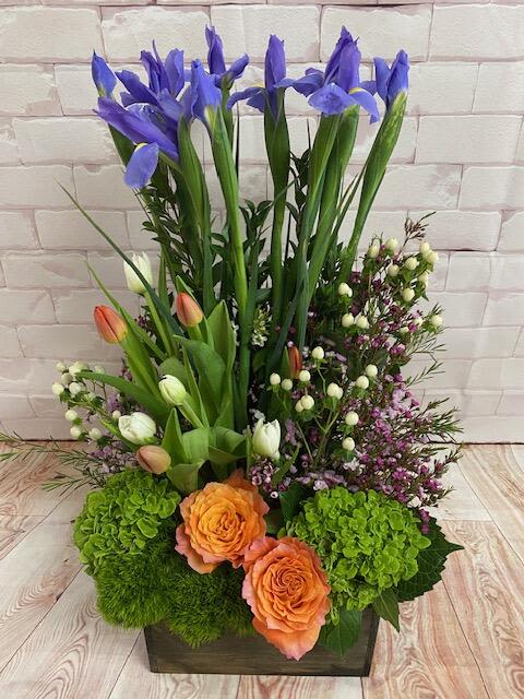 Bounty of Spring Flowers in a Wooden Box in San Juan Capistrano, CA ...