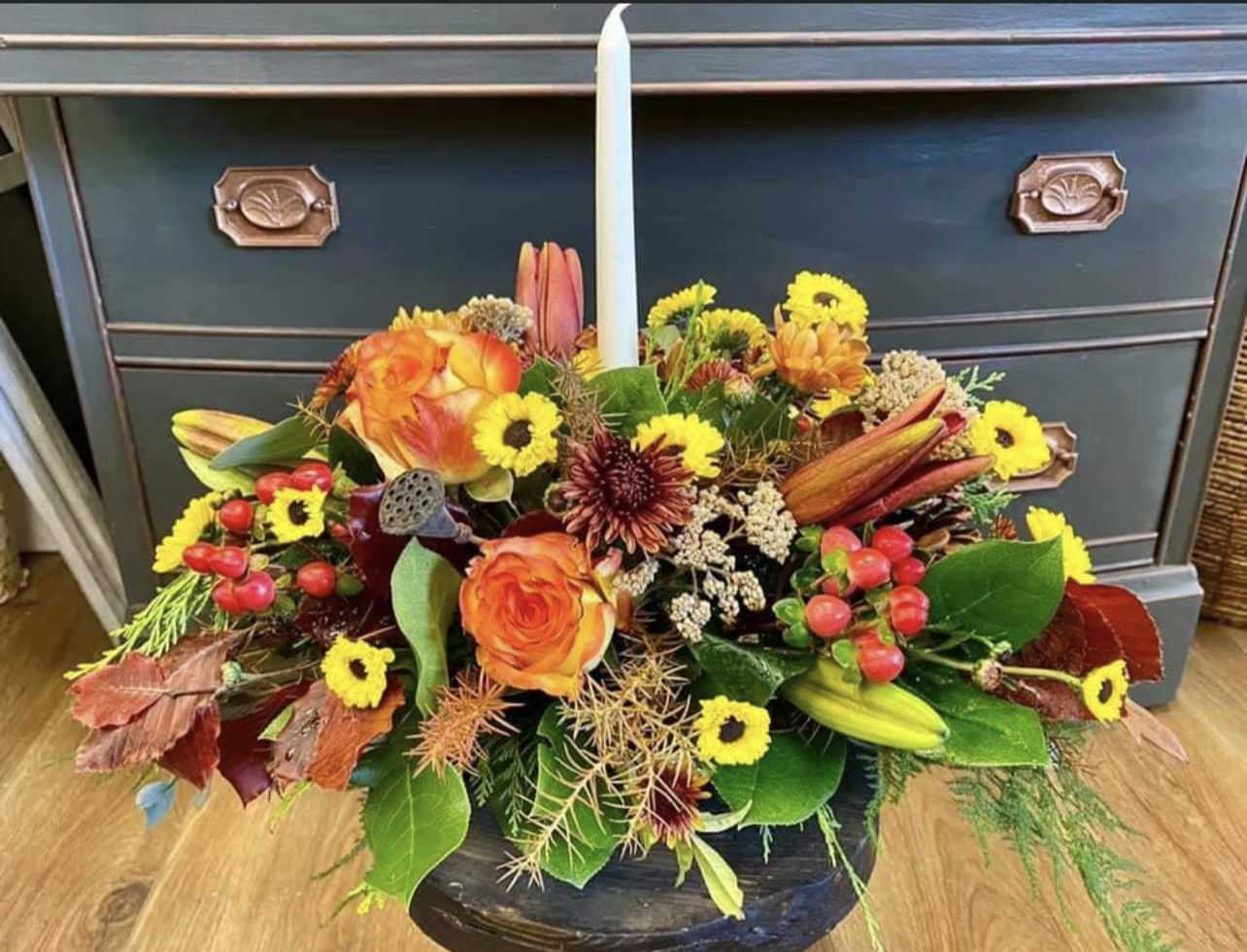 Elegant Thanksgiving Centerpieceby Wild Poppy Florist