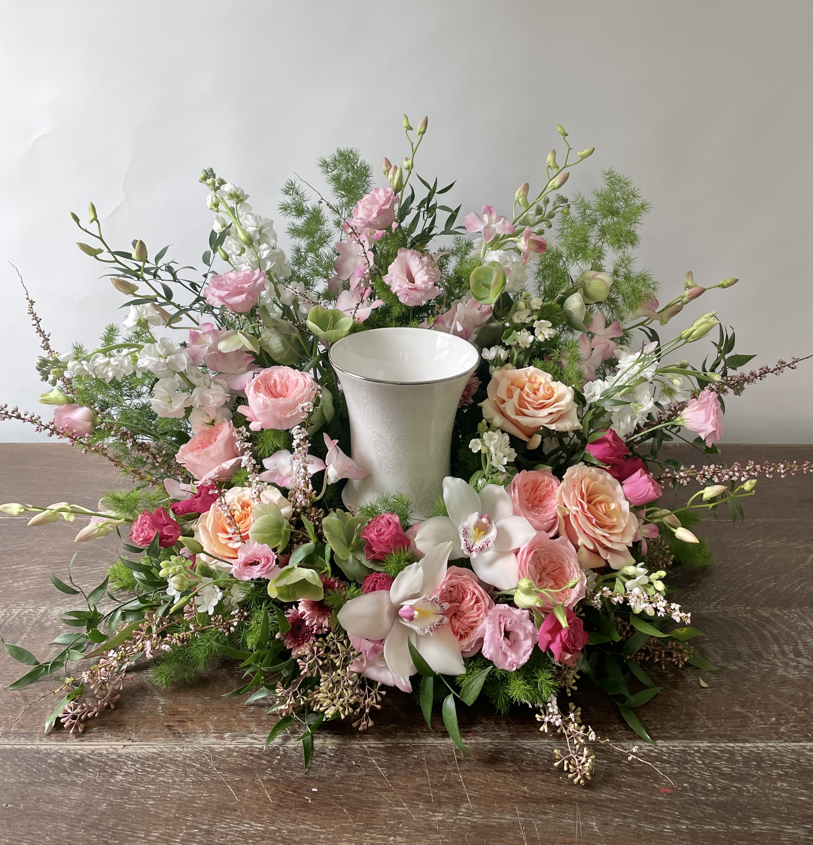 Eternal Bloom Urn Surround (customizable) in Montclair, NJ | Rosaspina
