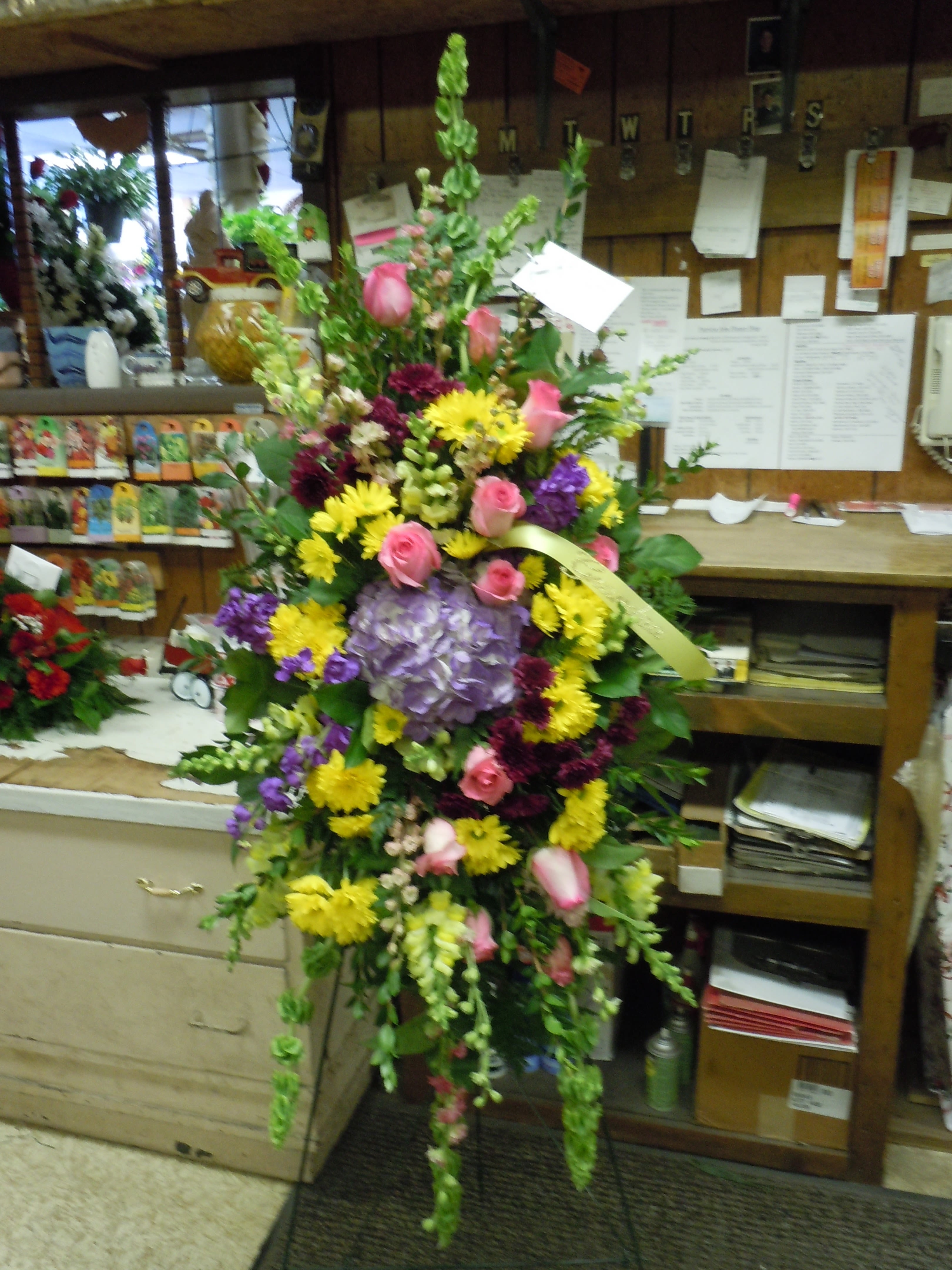 SP14 Standing sprayby Patricia Ann Florist