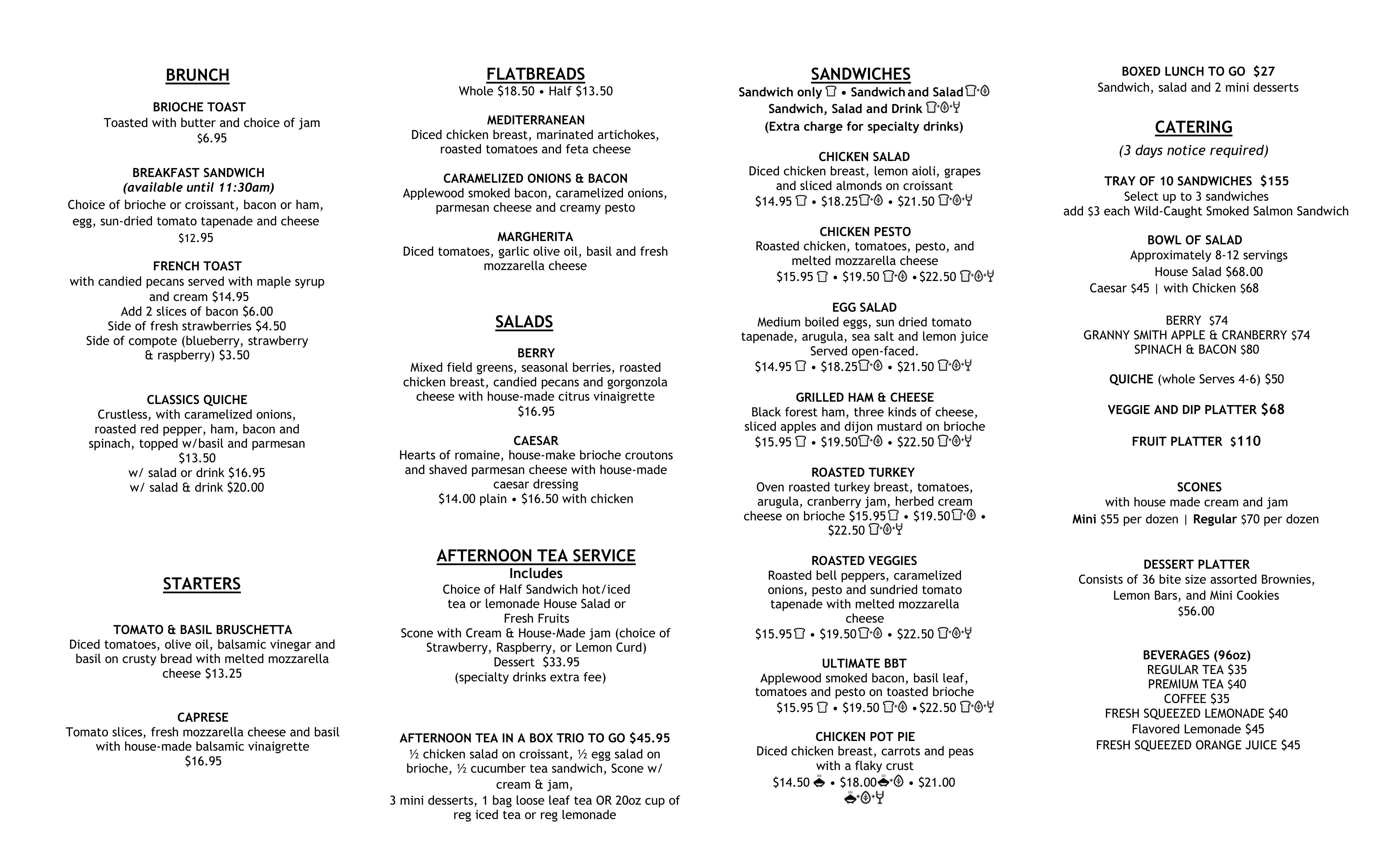 To Go Menu new | Classics Flowers and Confections